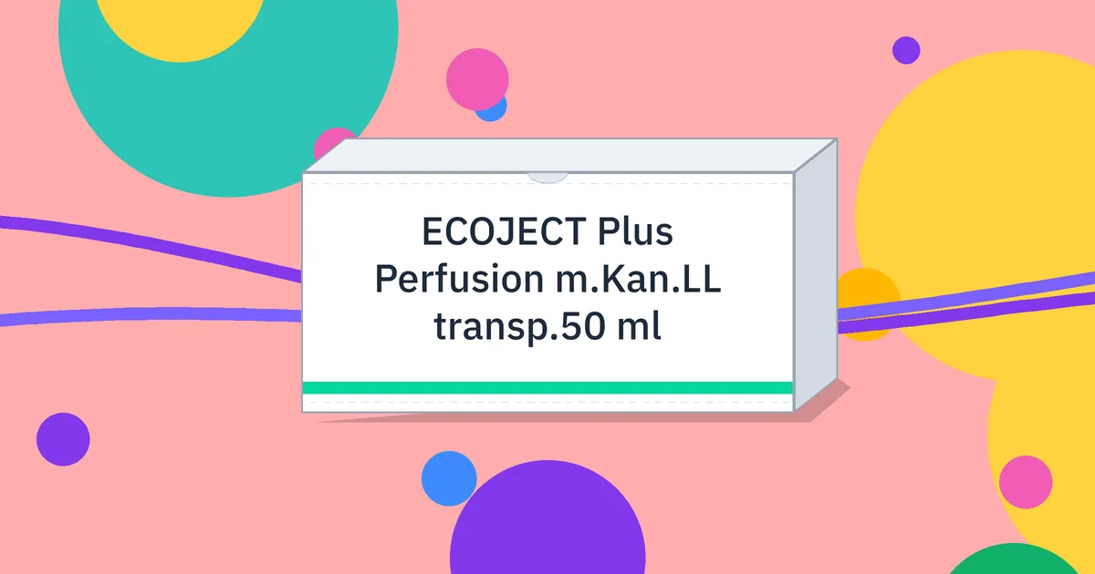 Symbolbild: Packung mit der Aufschrift ECOJECT Plus Perfusion m.Kan.LL transp.50 ml (PZN 00345093) – Verfügbarkeit und Bezug in Apotheken in Frankfurt am Main