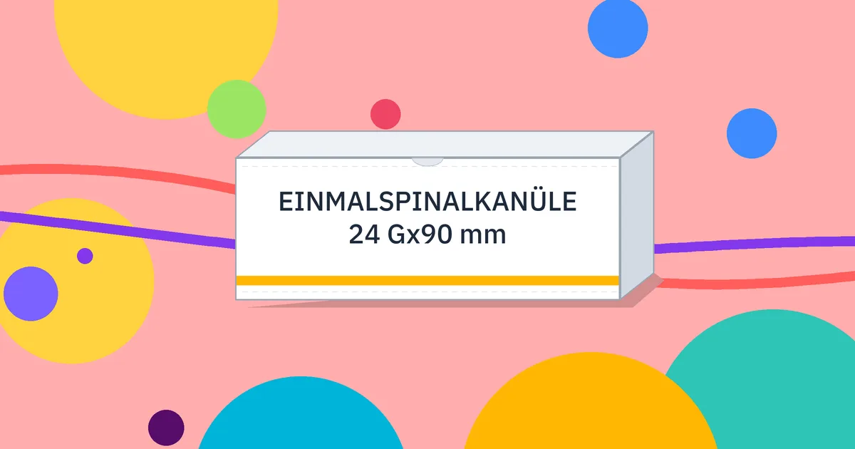 Symbolbild: Packung mit der Aufschrift EINMALSPINALKANÜLE 24 Gx90 mm (PZN 03425131) – Verfügbarkeit und Bezug in Apotheken in Frankfurt am Main
