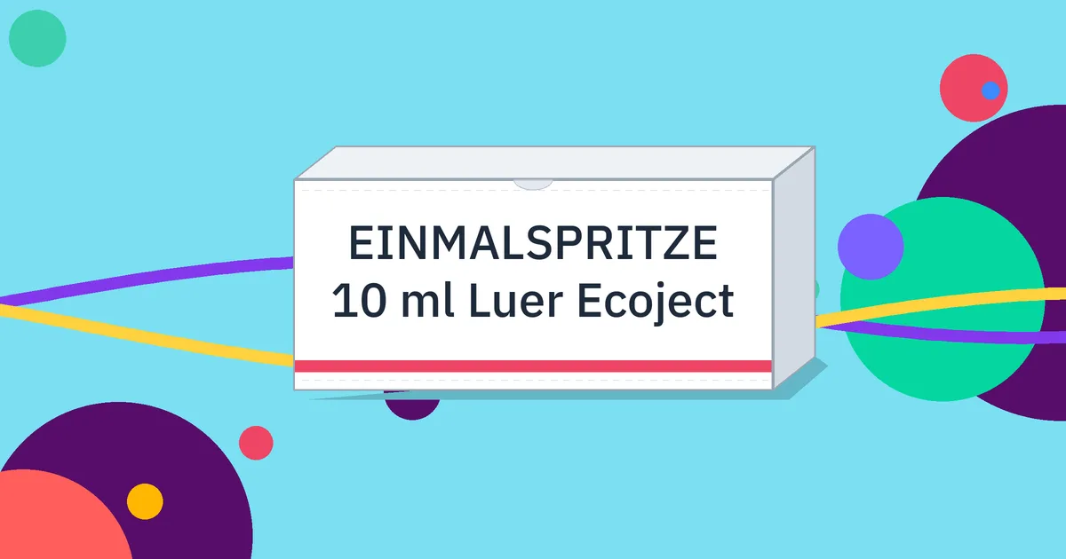 Symbolbild: Packung mit der Aufschrift EINMALSPRITZE 10 ml Luer Ecoject (PZN 00013037) – Verfügbarkeit und Bezug in Apotheken in Frankfurt am Main