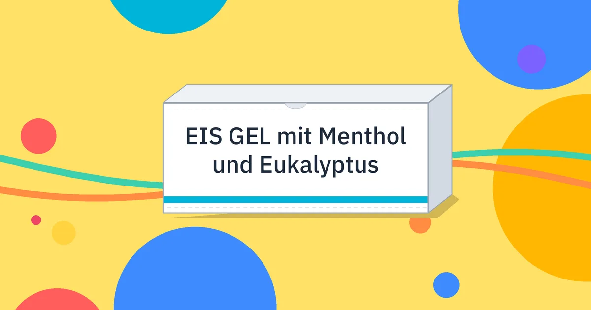 Symbolbild: Packung mit der Aufschrift EIS GEL mit Menthol und Eukalyptus (PZN 15422267) – Verfügbarkeit und Bezug in Apotheken in Frankfurt am Main