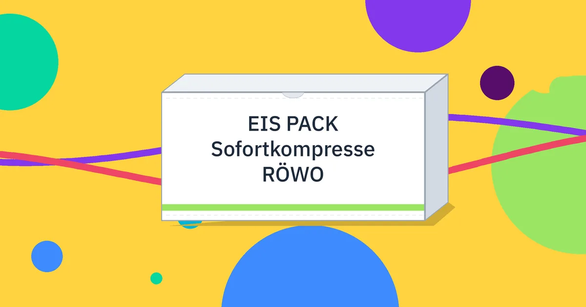 Symbolbild: Packung mit der Aufschrift EIS PACK Sofortkompresse RÖWO (PZN 17865810) – Verfügbarkeit und Bezug in Apotheken in Frankfurt am Main