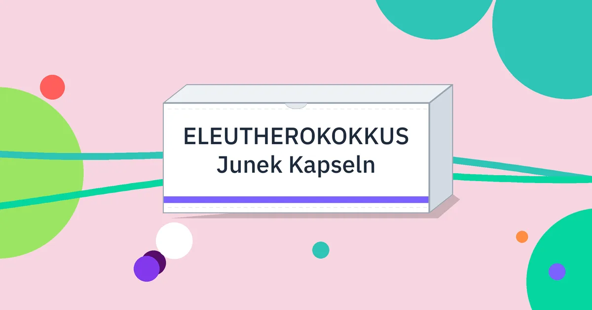 Symbolbild: Packung mit der Aufschrift ELEUTHEROKOKKUS Junek Kapseln (PZN 10396246) – Verfügbarkeit und Bezug in Apotheken in Frankfurt am Main