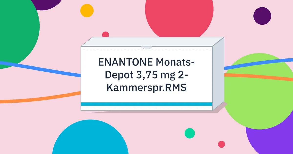 Symbolbild: Packung mit der Aufschrift ENANTONE Monats-Depot 3,75 mg 2-Kammerspr.RMS (PZN 10392544) – Verfügbarkeit und Bezug in Apotheken in Frankfurt am Main