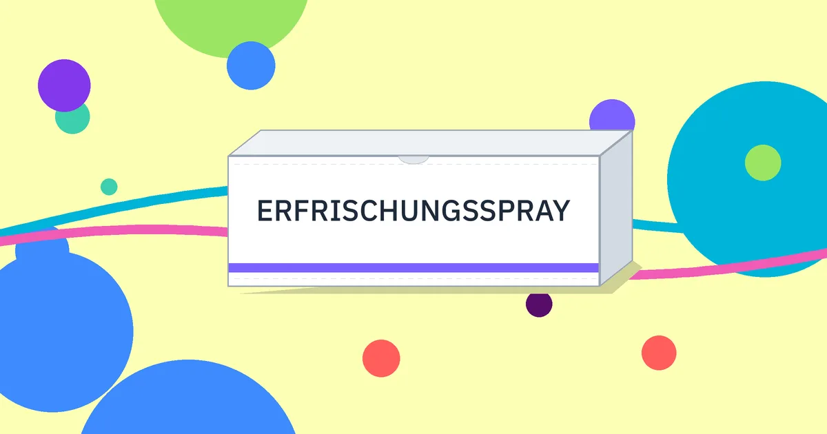 Symbolbild: Packung mit der Aufschrift ERFRISCHUNGSSPRAY (PZN 02259096) – Verfügbarkeit und Bezug in Apotheken in Frankfurt am Main