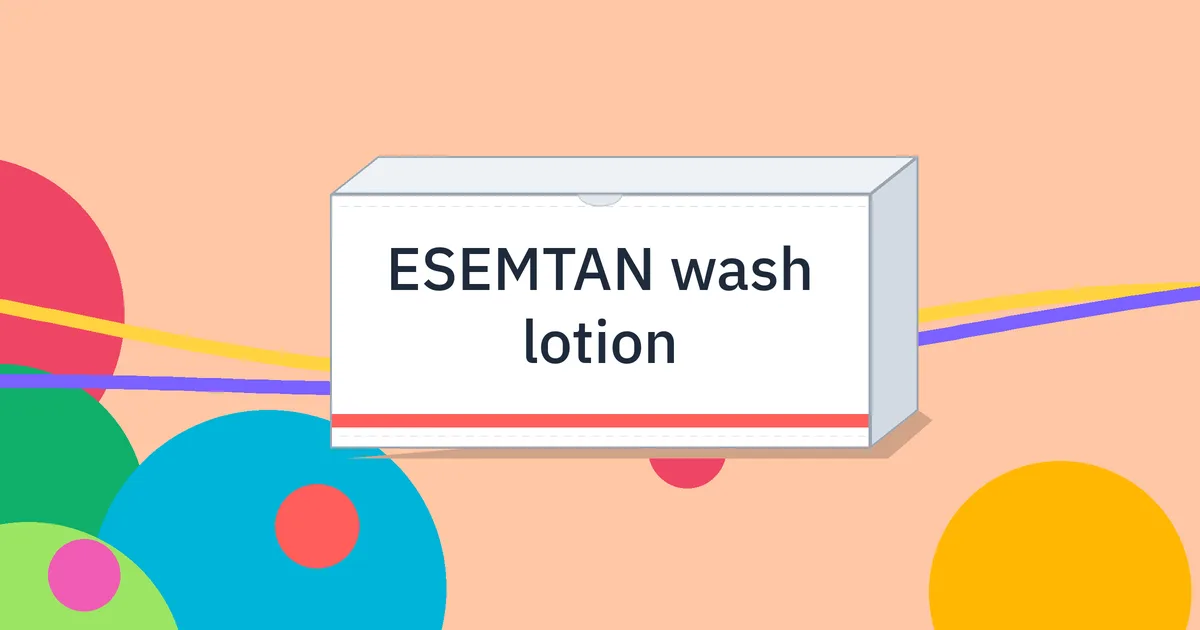 Symbolbild: Packung mit der Aufschrift ESEMTAN wash lotion (PZN 19361769) – Verfügbarkeit und Bezug in Apotheken in Frankfurt am Main