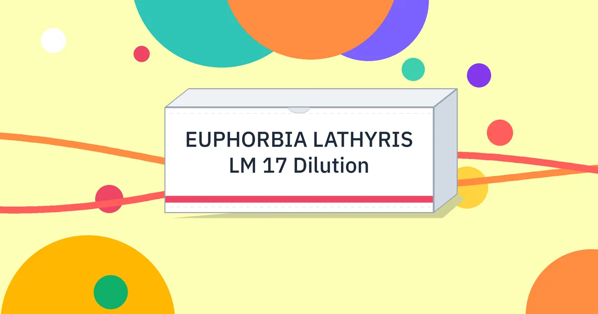Symbolbild: Packung mit der Aufschrift EUPHORBIA LATHYRIS LM 17 Dilution (PZN 13482348) – Verfügbarkeit und Bezug in Apotheken in Frankfurt am Main
