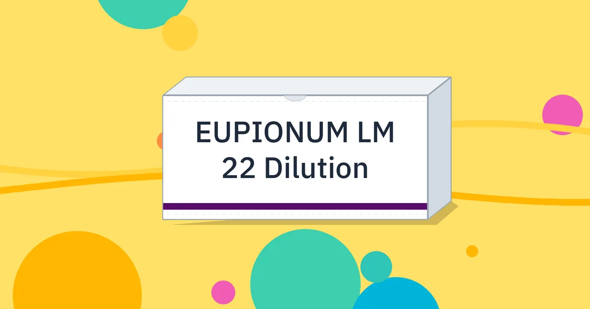 Symbolbild: Packung mit der Aufschrift EUPIONUM LM 22 Dilution (PZN 13483804) – Verfügbarkeit und Bezug in Apotheken in Frankfurt am Main