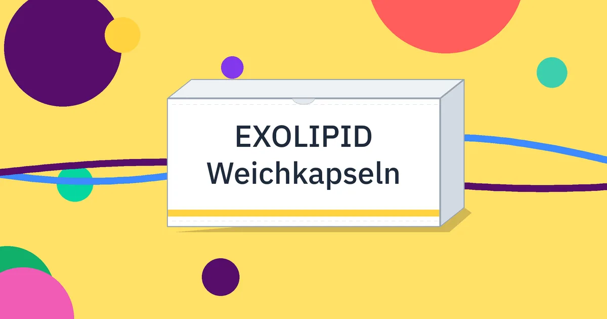 Symbolbild: Packung mit der Aufschrift EXOLIPID Weichkapseln (PZN 06724710) – Verfügbarkeit und Bezug in Apotheken in Frankfurt am Main