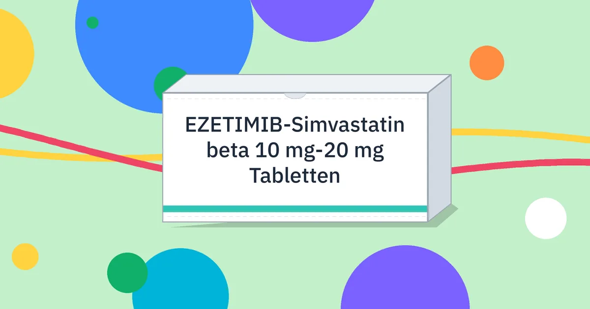 Symbolbild: Packung mit der Aufschrift EZETIMIB-Simvastatin beta 10 mg-20 mg Tabletten (PZN 14253070) – Verfügbarkeit und Bezug in Apotheken in Frankfurt am Main
