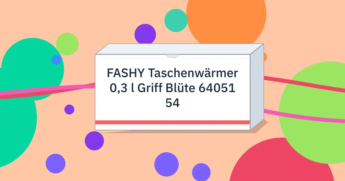 Symbolbild: Packung mit der Aufschrift FASHY Taschenwärmer 0,3 l Griff Blüte 64051 54 (PZN 19136593) – Verfügbarkeit und Bezug in Apotheken in Frankfurt am Main
