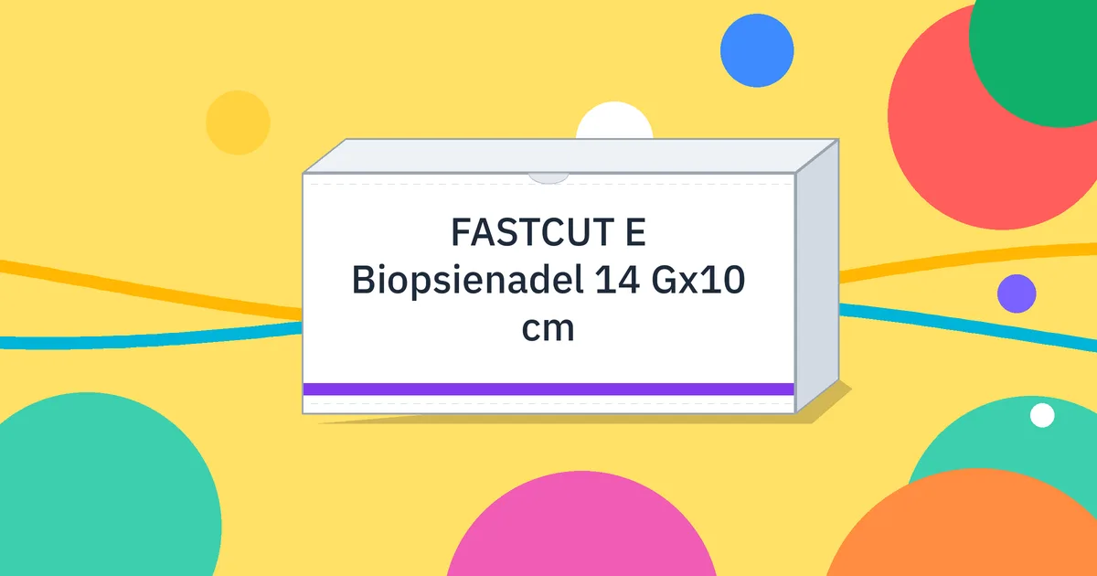 Symbolbild: Packung mit der Aufschrift FASTCUT E Biopsienadel 14 Gx10 cm (PZN 16922368) – Verfügbarkeit und Bezug in Apotheken in Frankfurt am Main