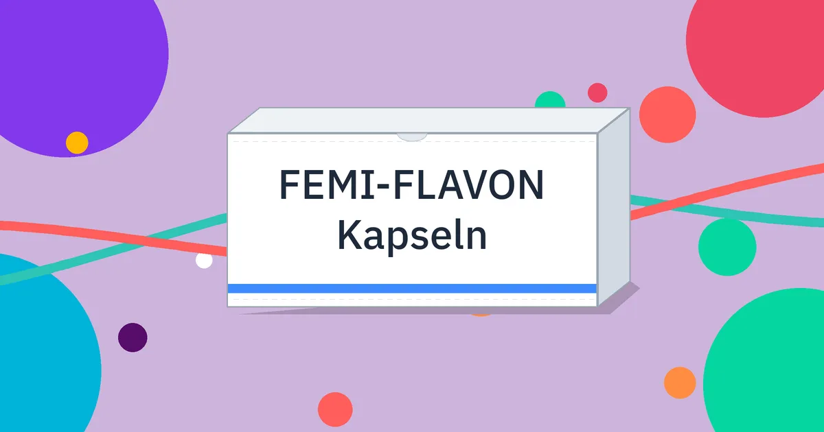 Symbolbild: Packung mit der Aufschrift FEMI-FLAVON Kapseln (PZN 03481448) – Verfügbarkeit und Bezug in Apotheken in Frankfurt am Main