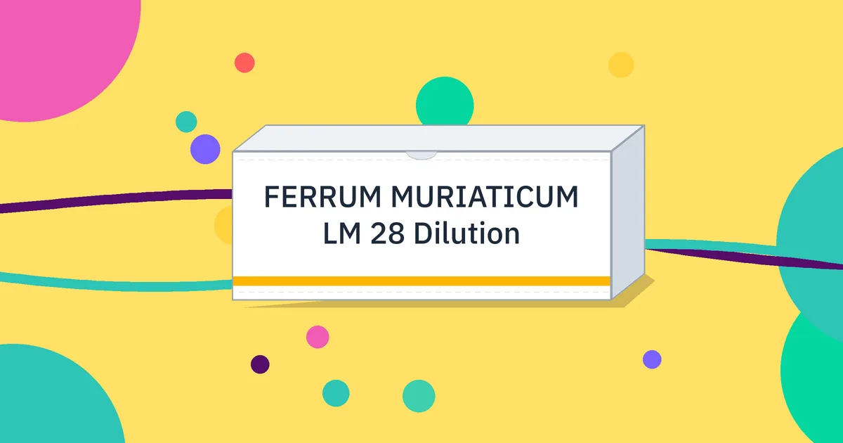 Symbolbild: Packung mit der Aufschrift FERRUM MURIATICUM LM 28 Dilution (PZN 12850933) – Verfügbarkeit und Bezug in Apotheken in Frankfurt am Main