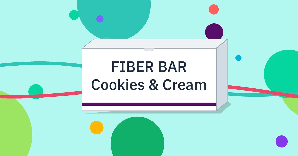 Symbolbild: Packung mit der Aufschrift FIBER BAR Cookies & Cream (PZN 12146766) – Verfügbarkeit und Bezug in Apotheken in Frankfurt am Main