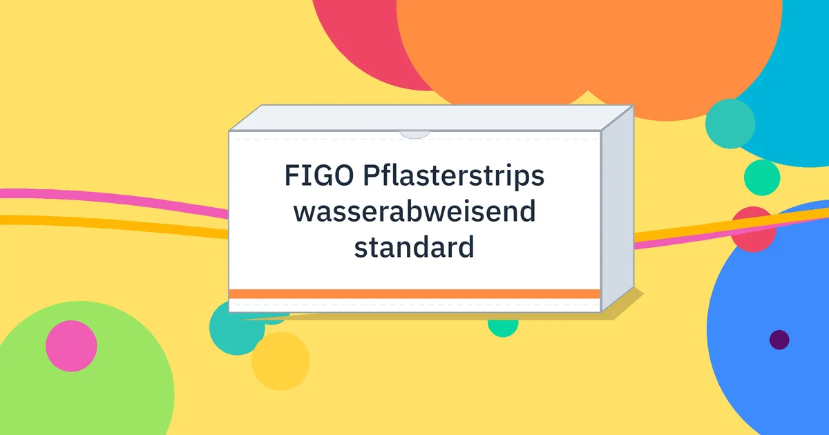 Symbolbild: Packung mit der Aufschrift FIGO Pflasterstrips wasserabweisend standard (PZN 10088102) – Verfügbarkeit und Bezug in Apotheken in Frankfurt am Main