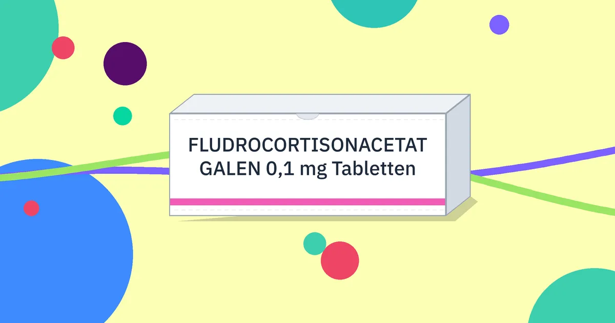 Symbolbild: Packung mit der Aufschrift FLUDROCORTISONACETAT GALEN 0,1 mg Tabletten (PZN 18426188) – Verfügbarkeit und Bezug in Apotheken in Frankfurt am Main