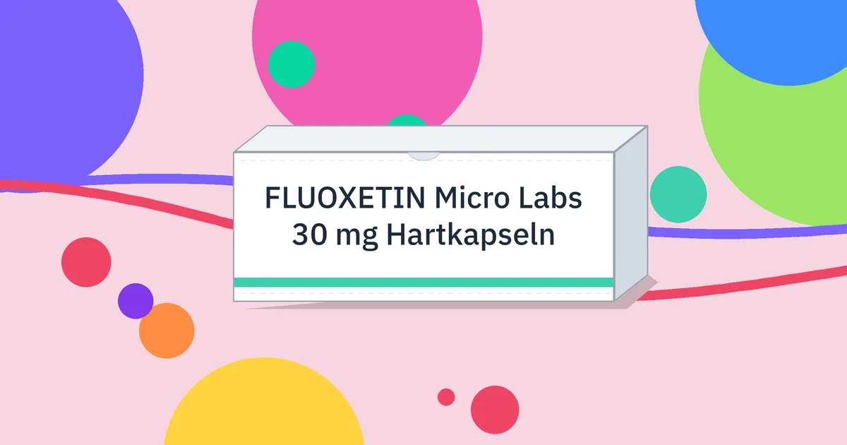Symbolbild: Packung mit der Aufschrift FLUOXETIN Micro Labs 30 mg Hartkapseln (PZN 18354632) – Verfügbarkeit und Bezug in Apotheken in Frankfurt am Main