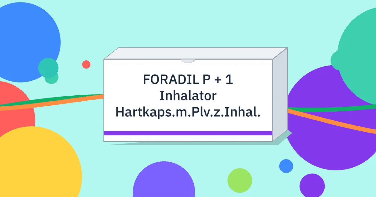 Symbolbild: Packung mit der Aufschrift FORADIL P + 1 Inhalator Hartkaps.m.Plv.z.Inhal. (PZN 02813888) – Verfügbarkeit und Bezug in Apotheken in Frankfurt am Main