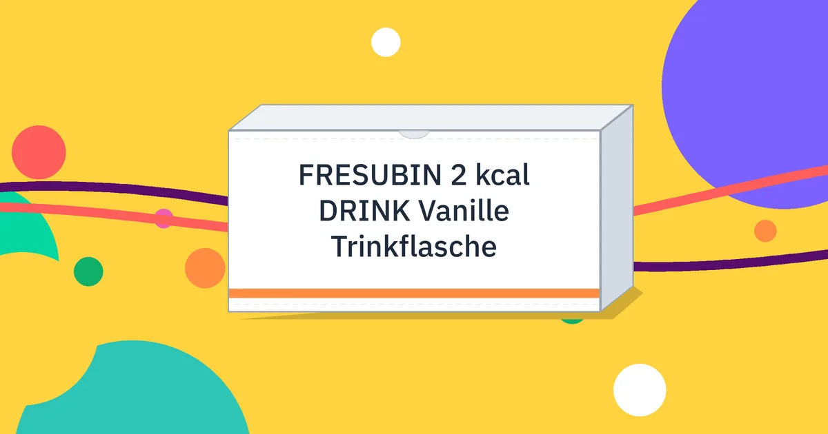 Symbolbild: Packung mit der Aufschrift FRESUBIN 2 kcal DRINK Vanille Trinkflasche (PZN 20191120) – Verfügbarkeit und Bezug in Apotheken in Frankfurt am Main