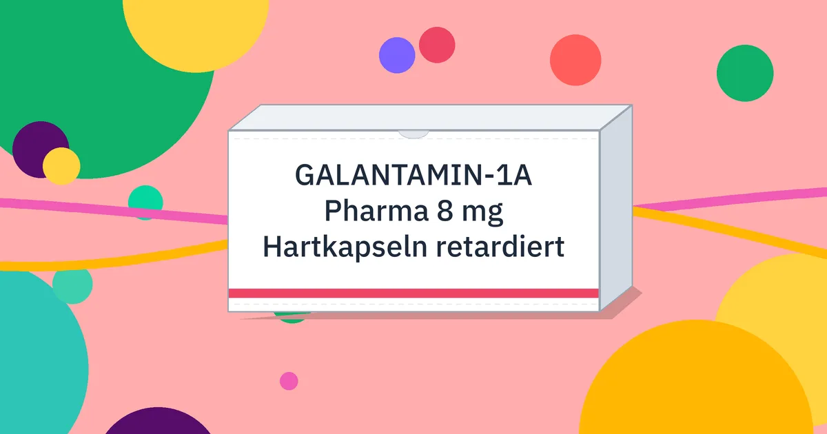 Symbolbild: Packung mit der Aufschrift GALANTAMIN-1A Pharma 8 mg Hartkapseln retardiert (PZN 09426700) – Verfügbarkeit und Bezug in Apotheken in Frankfurt am Main