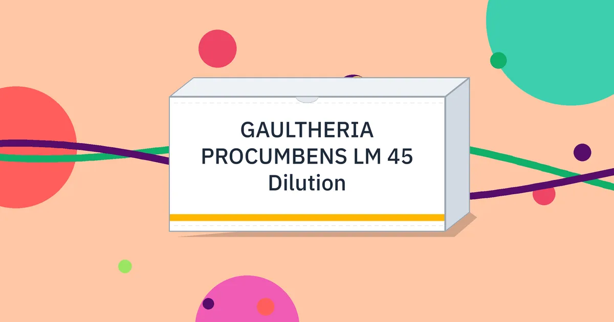 Symbolbild: Packung mit der Aufschrift GAULTHERIA PROCUMBENS LM 45 Dilution (PZN 13499225) – Verfügbarkeit und Bezug in Apotheken in Frankfurt am Main