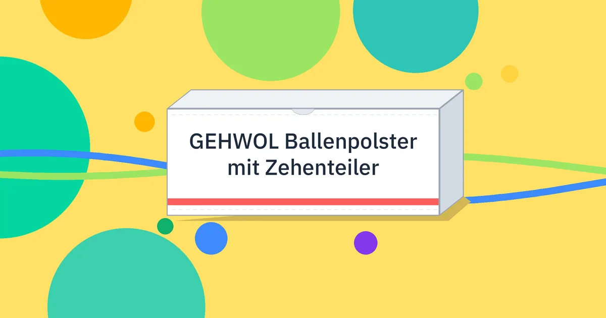 Symbolbild: Packung mit der Aufschrift GEHWOL Ballenpolster mit Zehenteiler (PZN 14129128) – Verfügbarkeit und Bezug in Apotheken in Frankfurt am Main