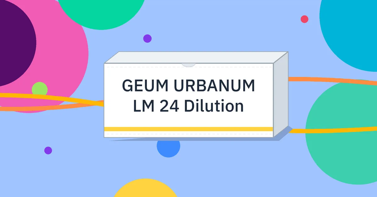 Symbolbild: Packung mit der Aufschrift GEUM URBANUM LM 24 Dilution (PZN 13543883) – Verfügbarkeit und Bezug in Apotheken in Frankfurt am Main