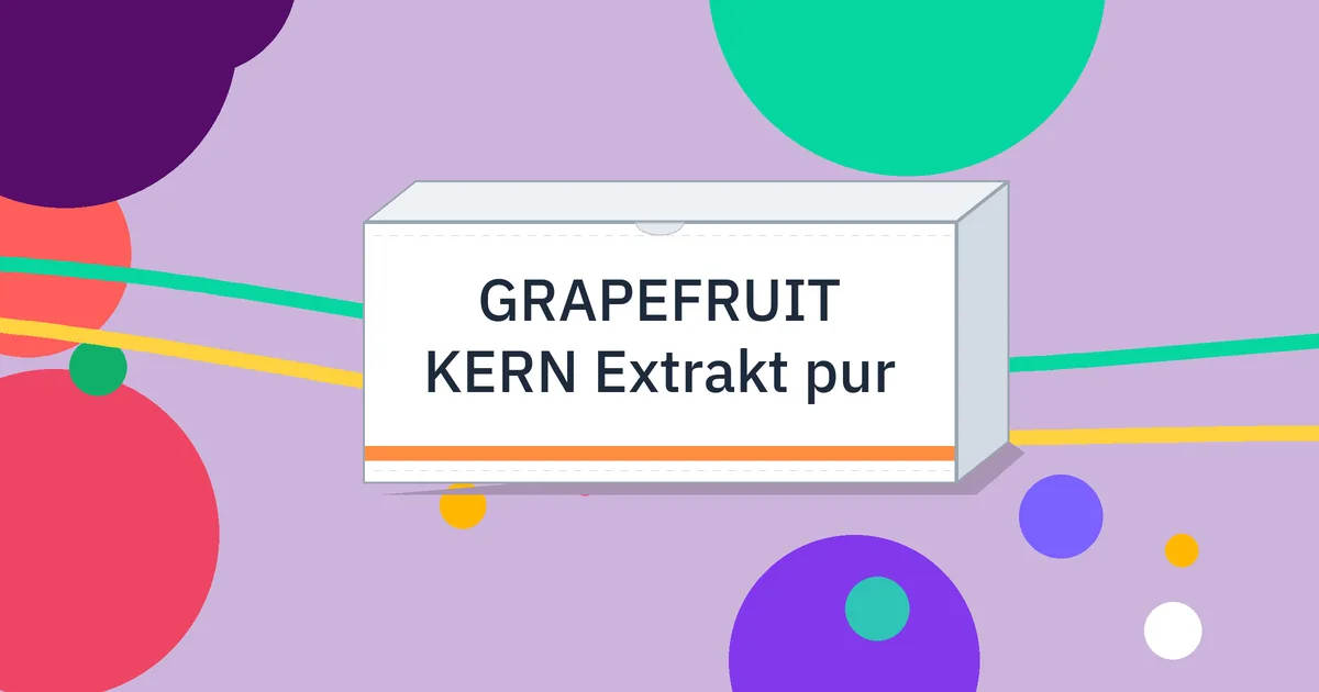 Symbolbild: Packung mit der Aufschrift GRAPEFRUIT KERN Extrakt pur (PZN 08747773) – Verfügbarkeit und Bezug in Apotheken in Frankfurt am Main