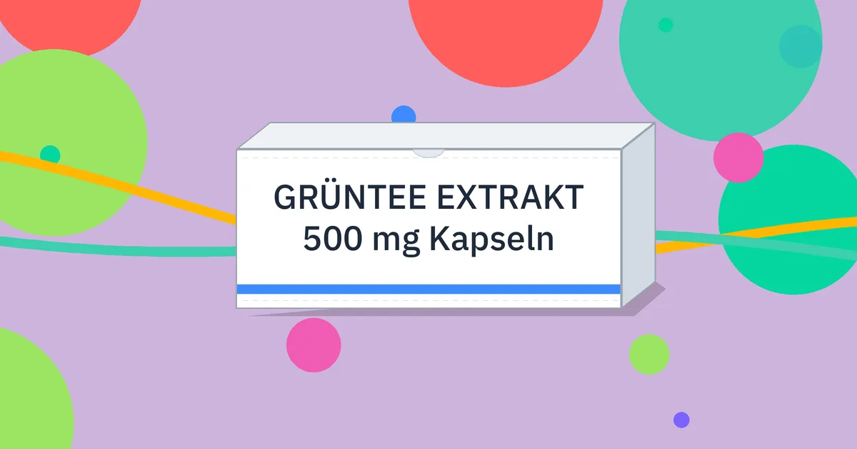 Symbolbild: Packung mit der Aufschrift GRÜNTEE EXTRAKT 500 mg Kapseln (PZN 09719224) – Verfügbarkeit und Bezug in Apotheken in Frankfurt am Main