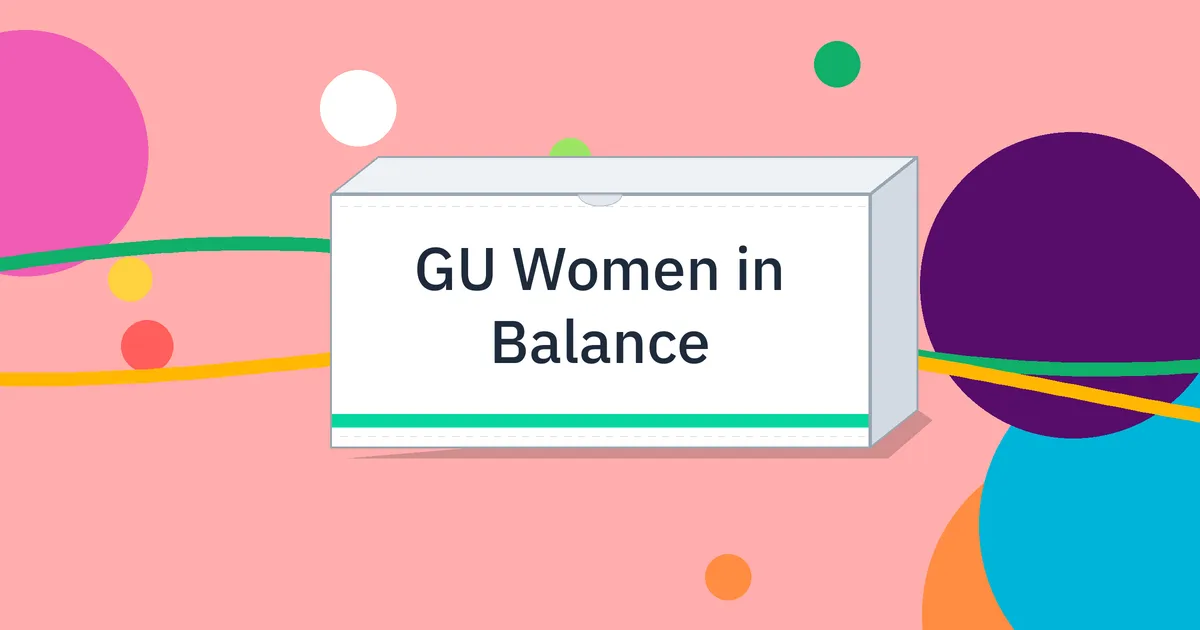 Symbolbild: Packung mit der Aufschrift GU Women in Balance (PZN 19490188) – Verfügbarkeit und Bezug in Apotheken in Frankfurt am Main