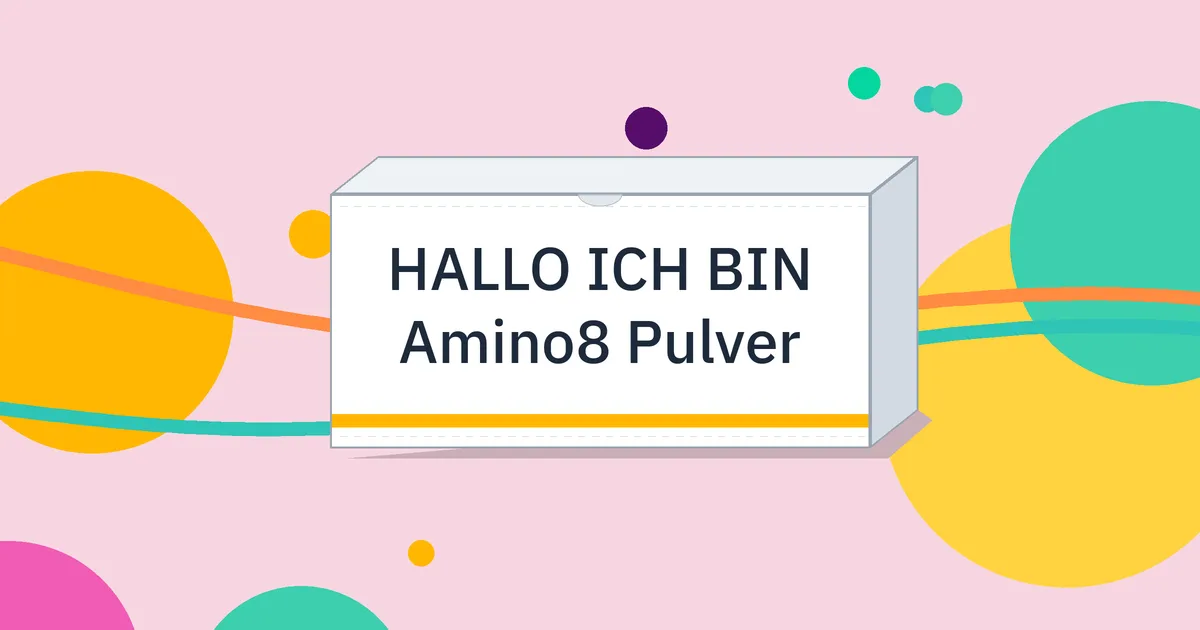 Symbolbild: Packung mit der Aufschrift HALLO ICH BIN Amino8 Pulver (PZN 16145930) – Verfügbarkeit und Bezug in Apotheken in Frankfurt am Main