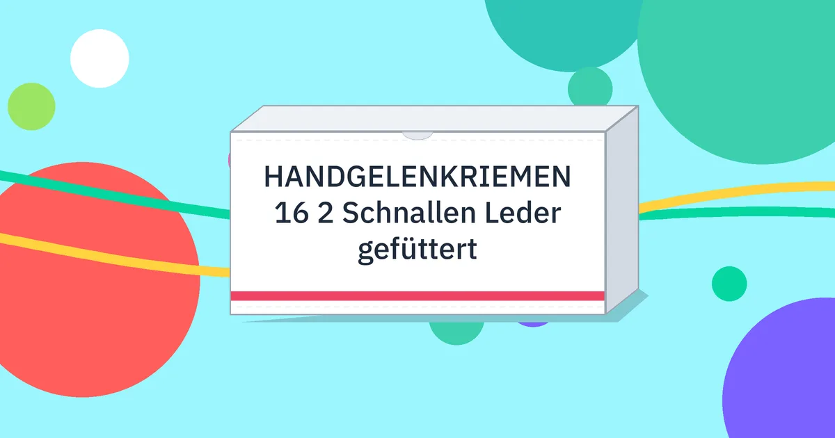 Symbolbild: Packung mit der Aufschrift HANDGELENKRIEMEN 16 2 Schnallen Leder gefüttert (PZN 04998099) – Verfügbarkeit und Bezug in Apotheken in Frankfurt am Main