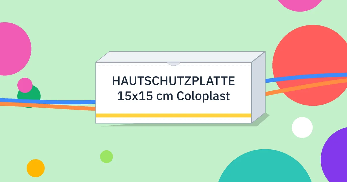 Symbolbild: Packung mit der Aufschrift HAUTSCHUTZPLATTE 15x15 cm Coloplast (PZN 08909945) – Verfügbarkeit und Bezug in Apotheken in Frankfurt am Main
