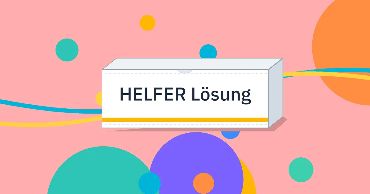Symbolbild: Packung mit der Aufschrift HELFER Lösung (PZN 04982483) – Verfügbarkeit und Bezug in Apotheken in Frankfurt am Main