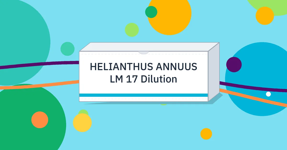 Symbolbild: Packung mit der Aufschrift HELIANTHUS ANNUUS LM 17 Dilution (PZN 12885860) – Verfügbarkeit und Bezug in Apotheken in Frankfurt am Main