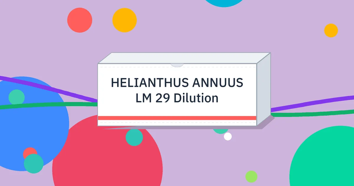 Symbolbild: Packung mit der Aufschrift HELIANTHUS ANNUUS LM 29 Dilution (PZN 12886003) – Verfügbarkeit und Bezug in Apotheken in Frankfurt am Main