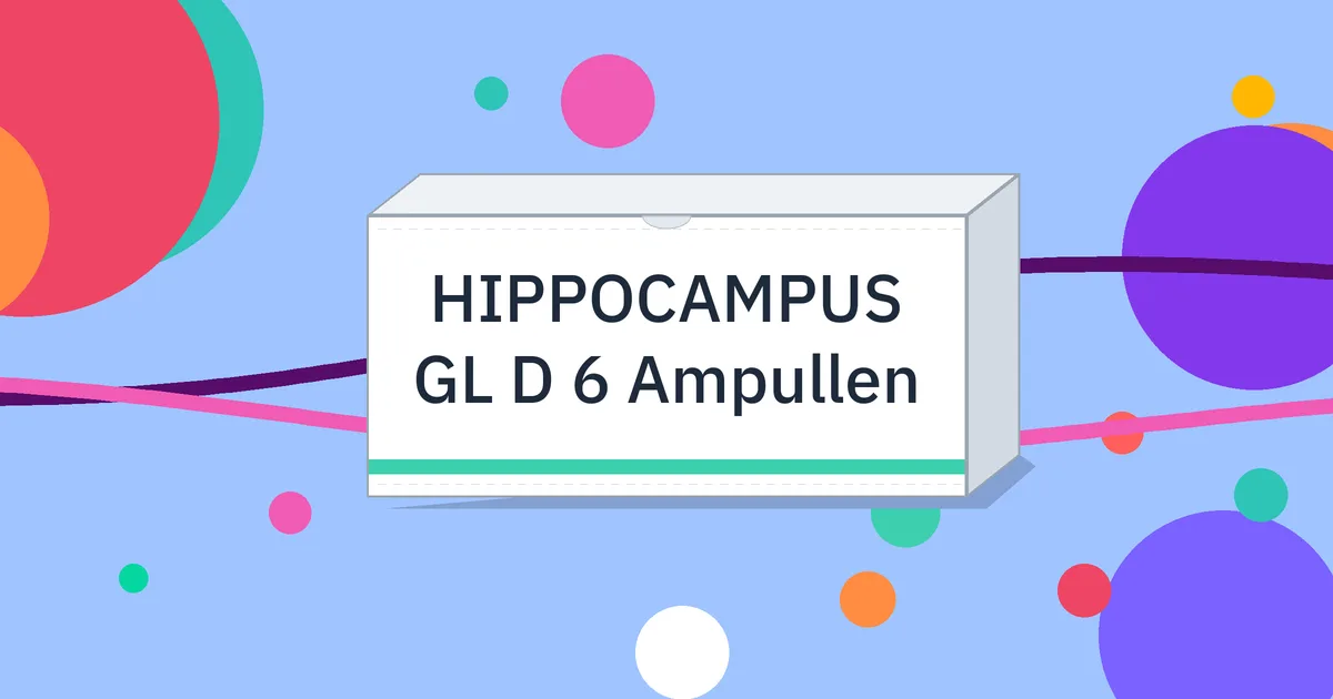 Symbolbild: Packung mit der Aufschrift HIPPOCAMPUS GL D 6 Ampullen (PZN 02878882) – Verfügbarkeit und Bezug in Apotheken in Frankfurt am Main