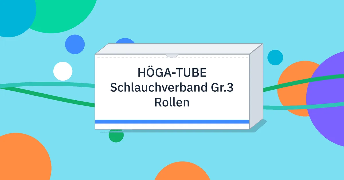 Symbolbild: Packung mit der Aufschrift HÖGA-TUBE Schlauchverband Gr.3 Rollen (PZN 04401954) – Verfügbarkeit und Bezug in Apotheken in Frankfurt am Main