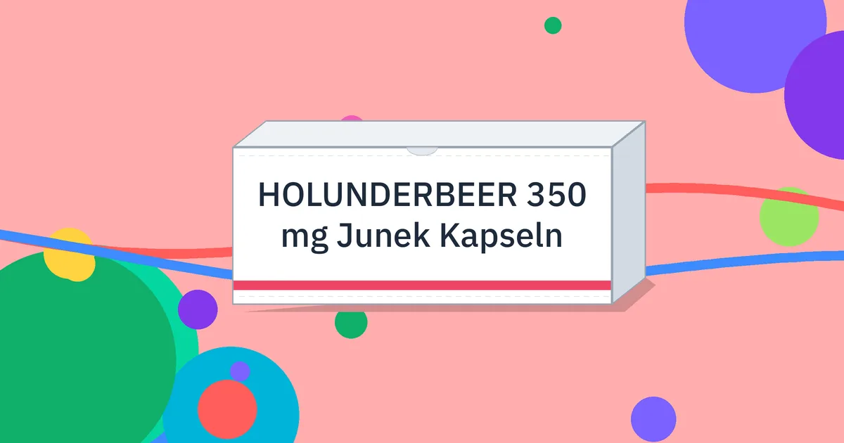 Symbolbild: Packung mit der Aufschrift HOLUNDERBEER 350 mg Junek Kapseln (PZN 10052392) – Verfügbarkeit und Bezug in Apotheken in Frankfurt am Main