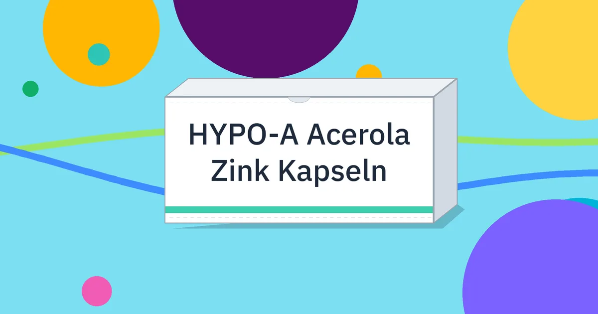 Symbolbild: Packung mit der Aufschrift HYPO-A Acerola Zink Kapseln (PZN 06052771) – Verfügbarkeit und Bezug in Apotheken in Frankfurt am Main