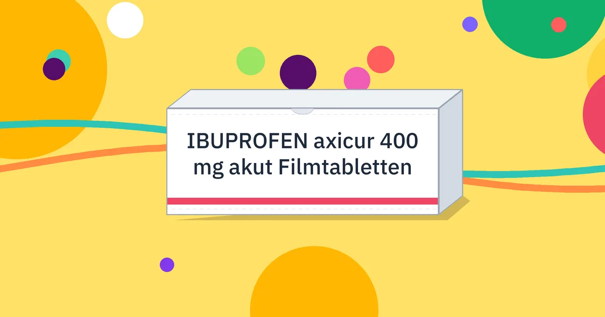 Symbolbild: Packung mit der Aufschrift IBUPROFEN axicur 400 mg akut Filmtabletten (PZN 18379508) – Verfügbarkeit und Bezug in Apotheken in Frankfurt am Main