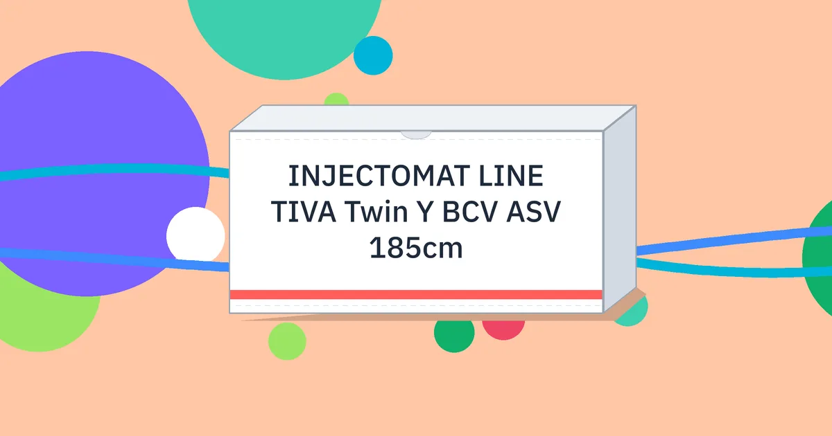 Symbolbild: Packung mit der Aufschrift INJECTOMAT LINE TIVA Twin Y BCV ASV 185cm (PZN 01262825) – Verfügbarkeit und Bezug in Apotheken in Frankfurt am Main