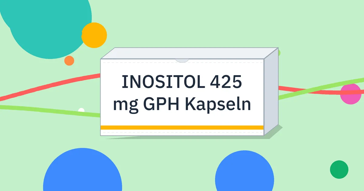 Symbolbild: Packung mit der Aufschrift INOSITOL 425 mg GPH Kapseln (PZN 07603368) – Verfügbarkeit und Bezug in Apotheken in Frankfurt am Main