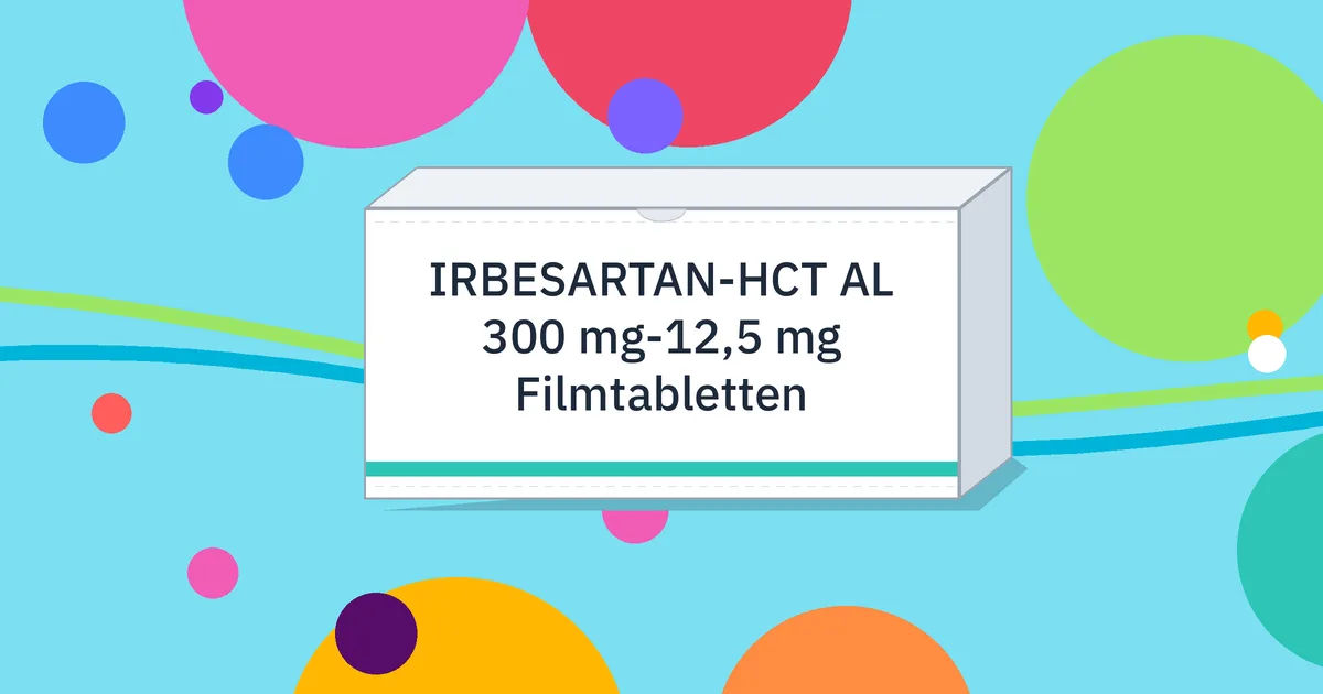 Symbolbild: Packung mit der Aufschrift IRBESARTAN-HCT AL 300 mg-12,5 mg Filmtabletten (PZN 09744676) – Verfügbarkeit und Bezug in Apotheken in Frankfurt am Main