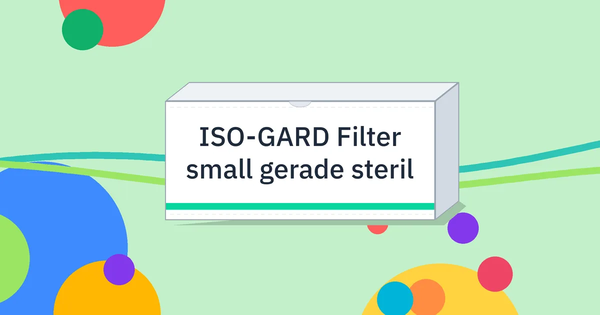 Symbolbild: Packung mit der Aufschrift ISO-GARD Filter small gerade steril (PZN 05033665) – Verfügbarkeit und Bezug in Apotheken in Frankfurt am Main