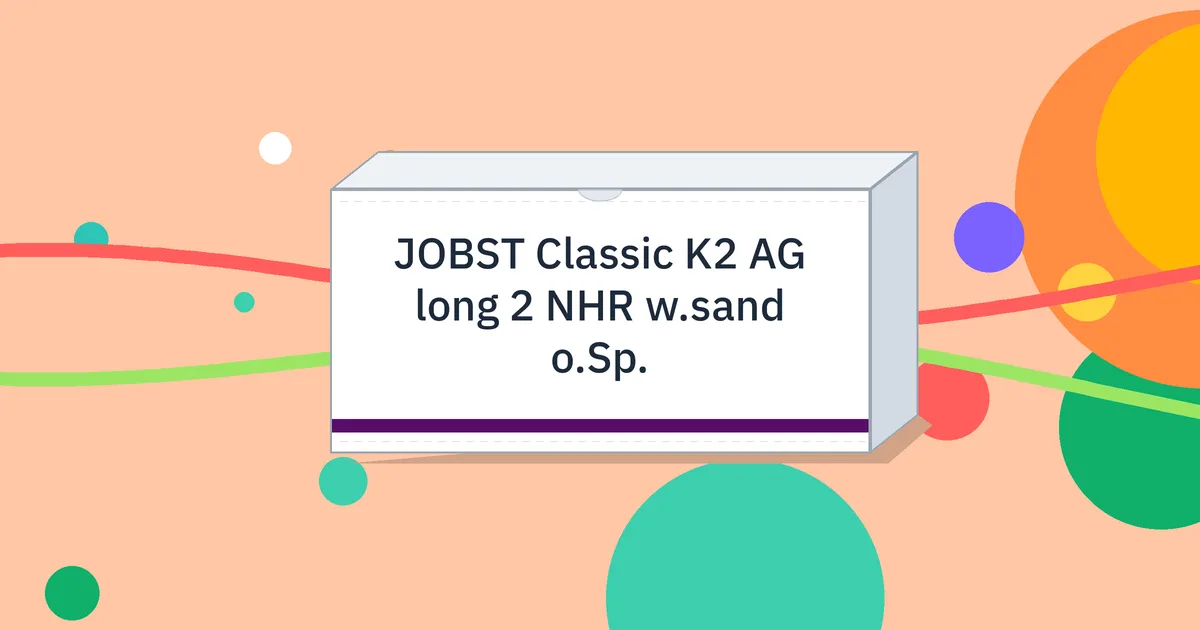 Symbolbild: Packung mit der Aufschrift JOBST Classic K2 AG long 2 NHR w.sand o.Sp. (PZN 10726956) – Verfügbarkeit und Bezug in Apotheken in Frankfurt am Main