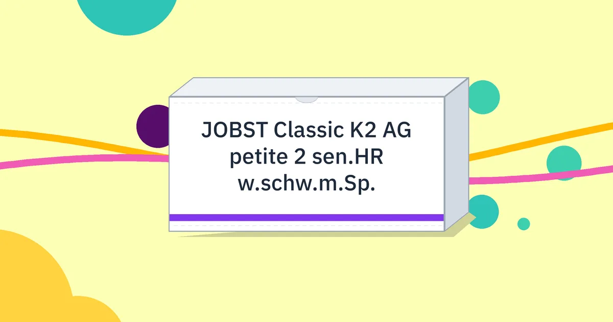 Symbolbild: Packung mit der Aufschrift JOBST Classic K2 AG petite 2 sen.HR w.schw.m.Sp. (PZN 17962163) – Verfügbarkeit und Bezug in Apotheken in Frankfurt am Main
