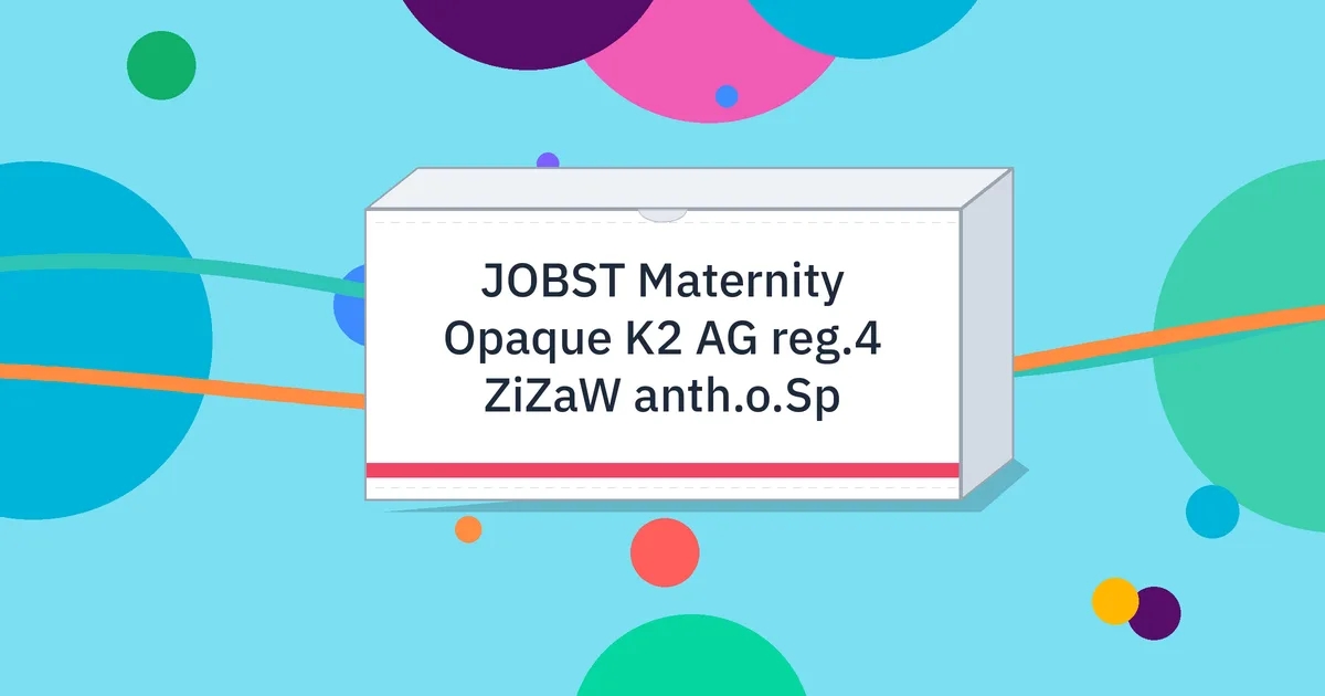 Symbolbild: Packung mit der Aufschrift JOBST Maternity Opaque K2 AG reg.4 ZiZaW anth.o.Sp (PZN 15855925) – Verfügbarkeit und Bezug in Apotheken in Frankfurt am Main