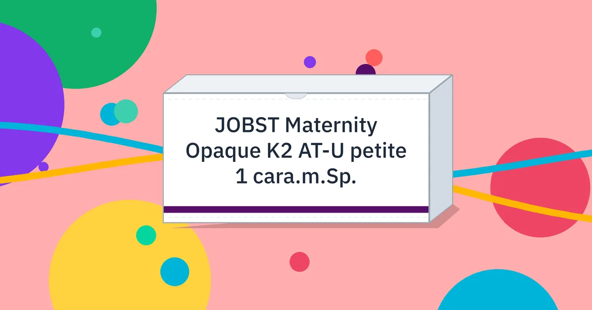 Symbolbild: Packung mit der Aufschrift JOBST Maternity Opaque K2 AT-U petite 1 cara.m.Sp. (PZN 15851844) – Verfügbarkeit und Bezug in Apotheken in Frankfurt am Main