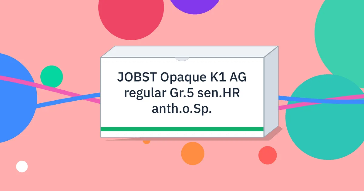Symbolbild: Packung mit der Aufschrift JOBST Opaque K1 AG regular Gr.5 sen.HR anth.o.Sp. (PZN 16264907) – Verfügbarkeit und Bezug in Apotheken in Frankfurt am Main